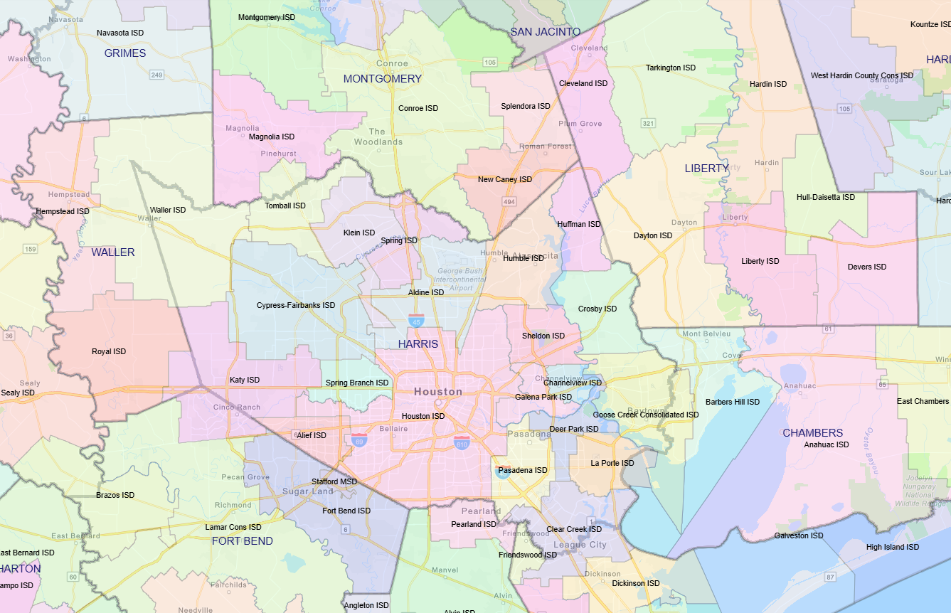 Houston Area School Zone Boundary Map 2025 - HAR.com